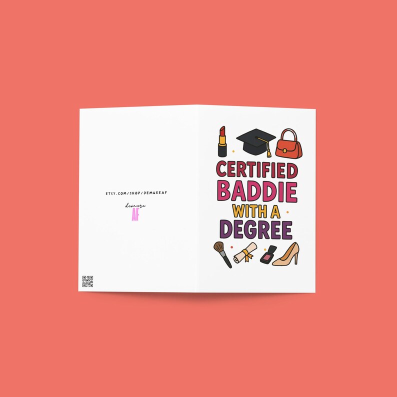 Funny Graduation Card: Certified Baddie With a Degree - Gen Z Grad Gift ...