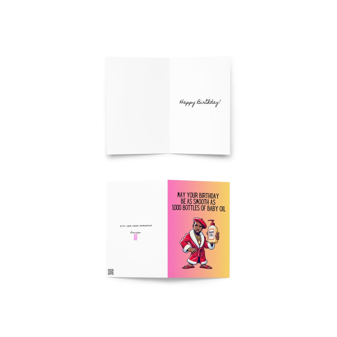 P Diddy - Funny Birthday Card for Him or Her – Smooth Baby Oil Design ...