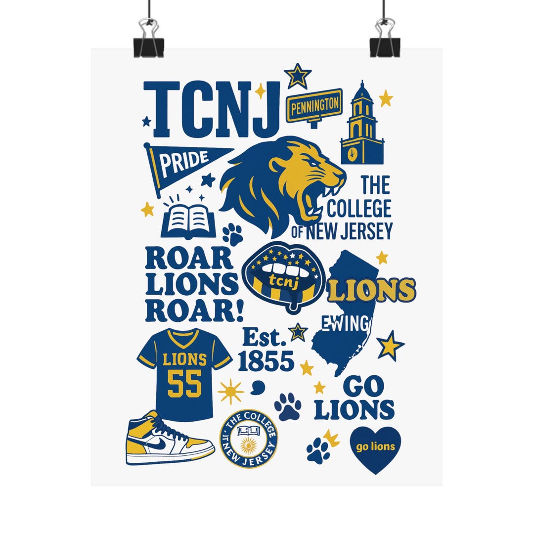 TCNJ Lion Pride Poster: College Wall Art, School Spirit Decor - Etsy