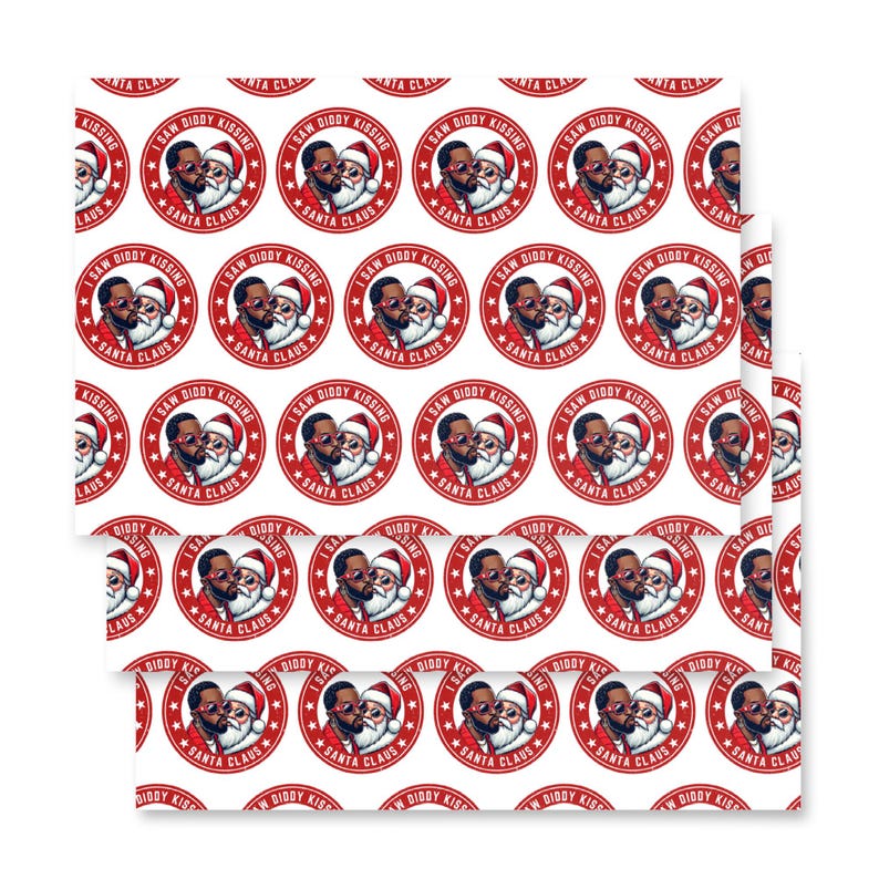 P Diddy Christmas Wrapping Paper I Saw Kissing Diddy Santa Claus ...