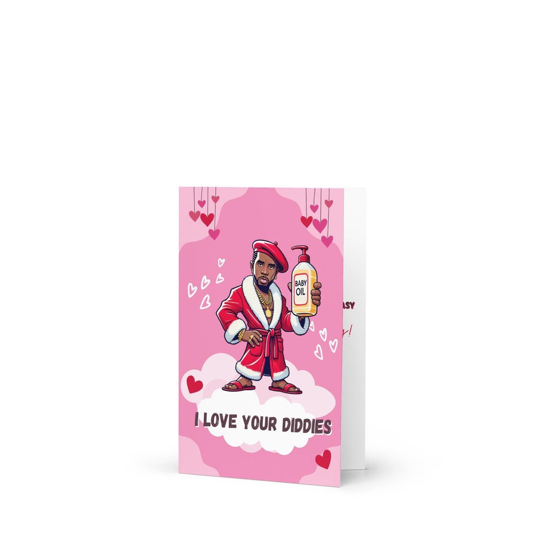 P Diddy Funny Valentines Day Card for Him or Her I Love Your Diddies ...