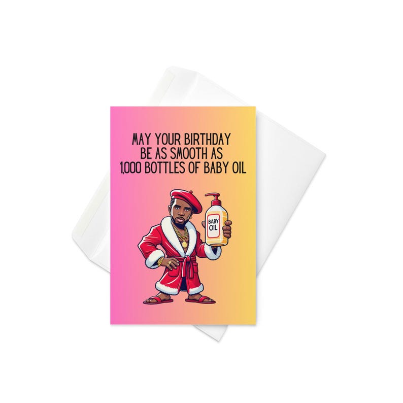 P Diddy - Funny Birthday Card for Him or Her – Smooth Baby Oil Design ...