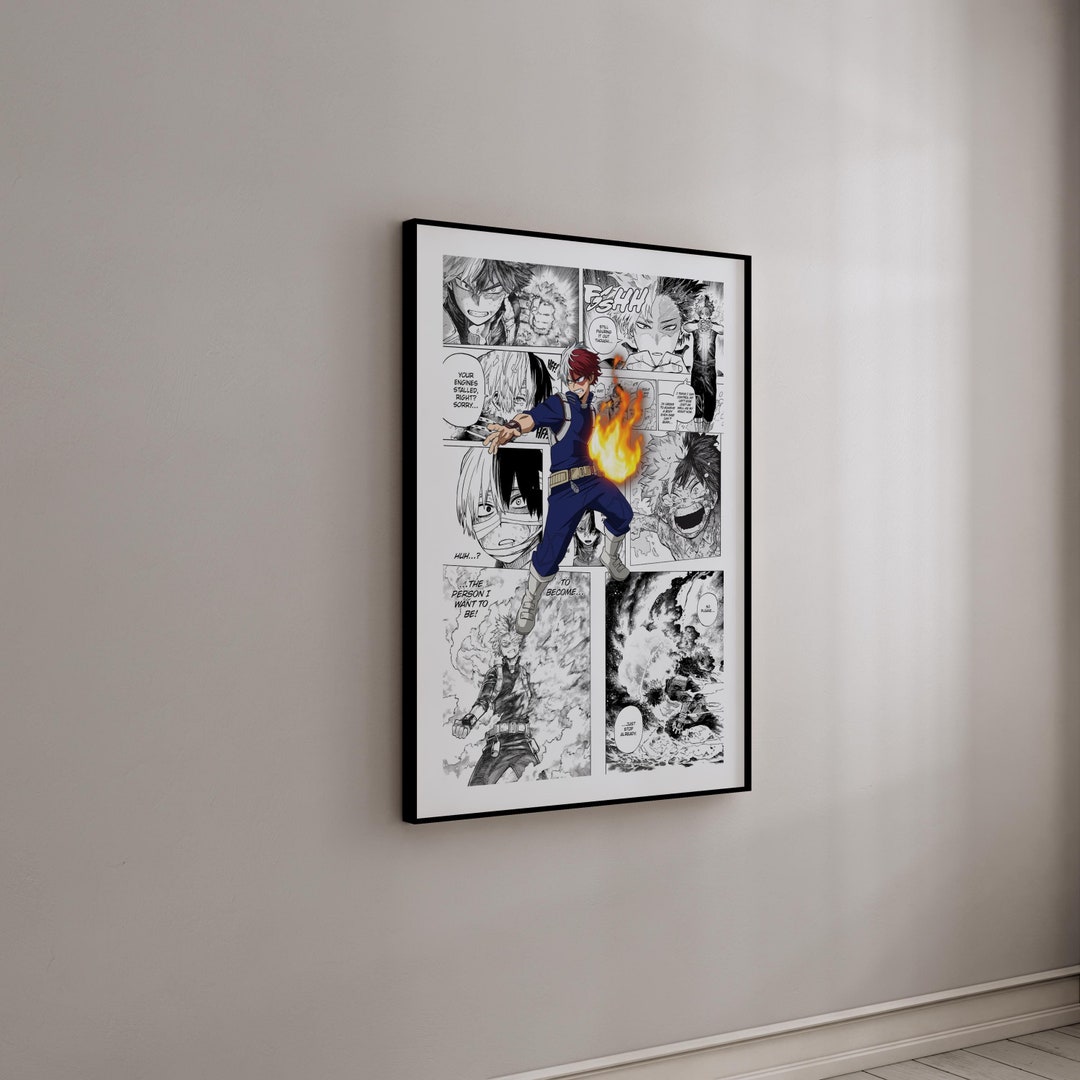 My Hero Academia Manga Poster - Shoto Todoroki - Curated Manga Panels ...