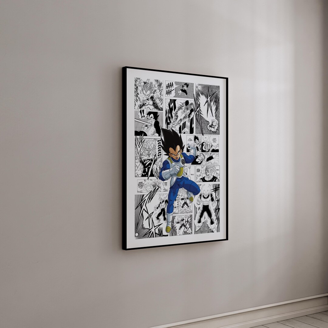 Manga Poster - Vegeta - Curated Manga Panels - Digital Print - Etsy