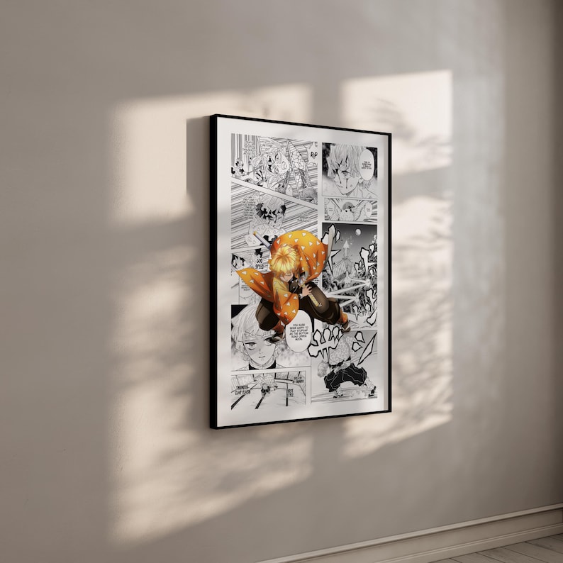 Manga Poster - Zenitsu Agatsuma - Curated Manga Panels - Digital Print ...