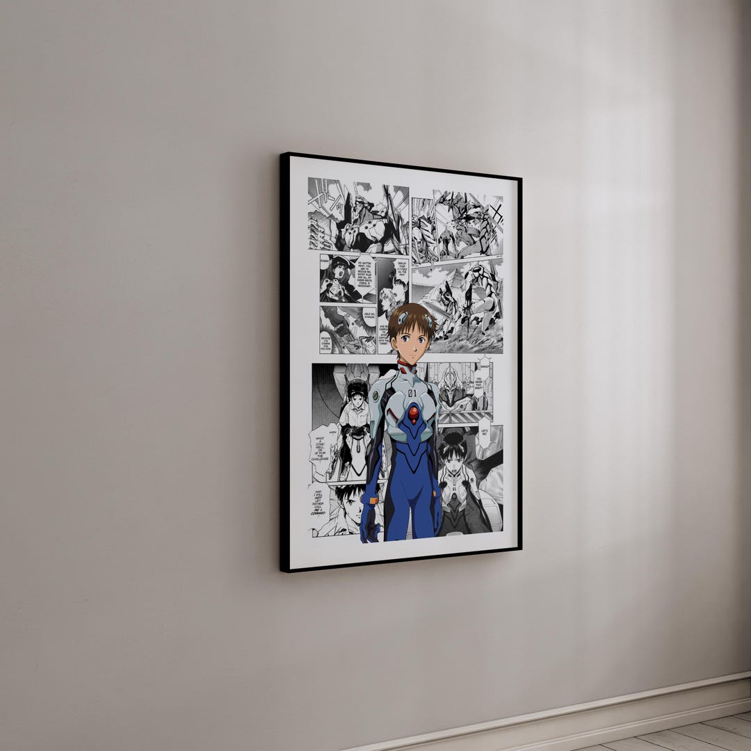 Manga Poster - Shinji Ikari - Curated Manga Panels - Digital Print - Etsy
