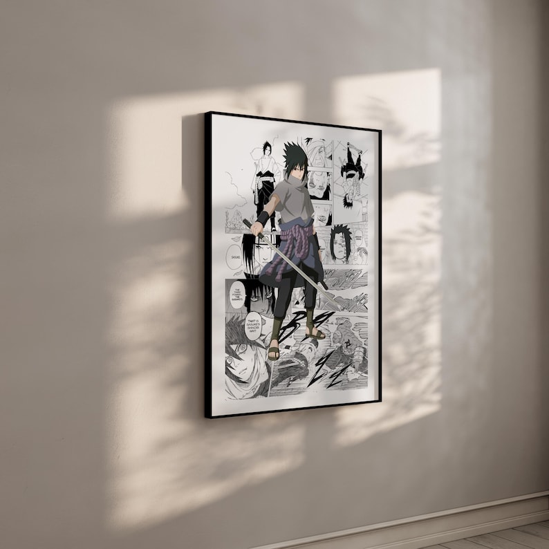 Manga Poster - Sasuke Uchiha - Curated Manga Panels - Digital Print - Etsy
