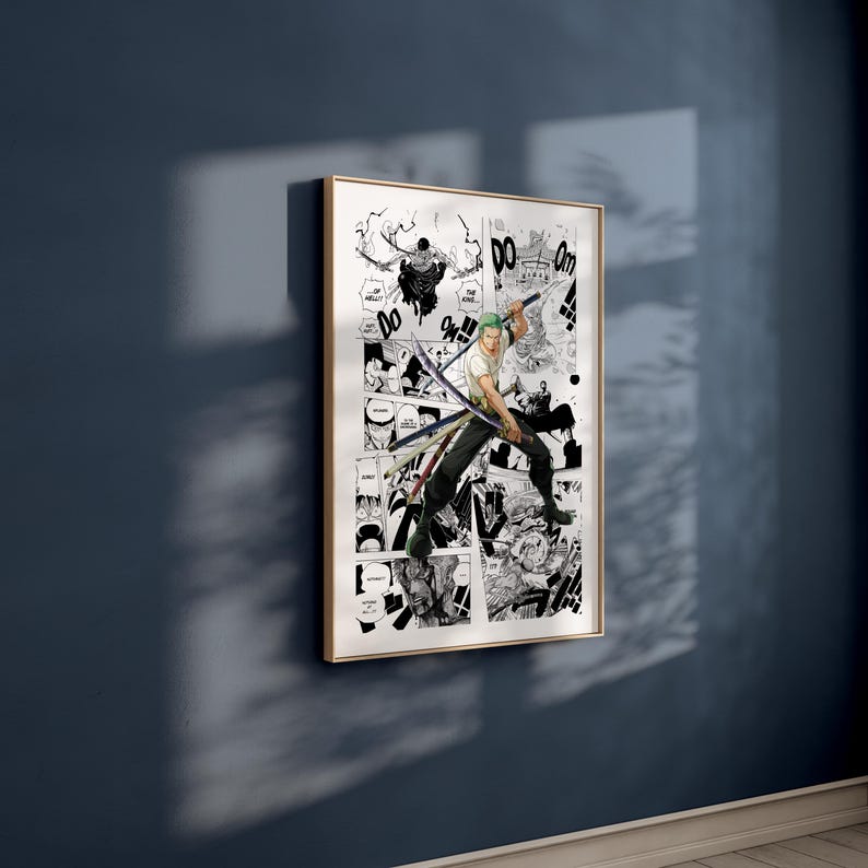 Manga Poster - Roronoa Zoro - Curated Manga Panels - Digital Print - Etsy