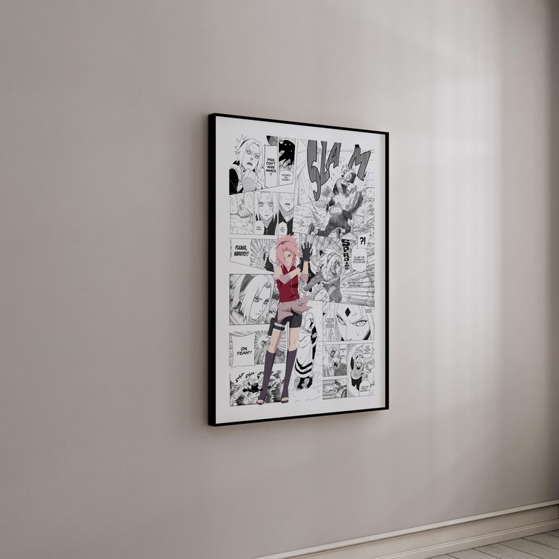 Manga Poster - Sakura Haruno - Curated Manga Panels - Digital Print - Etsy