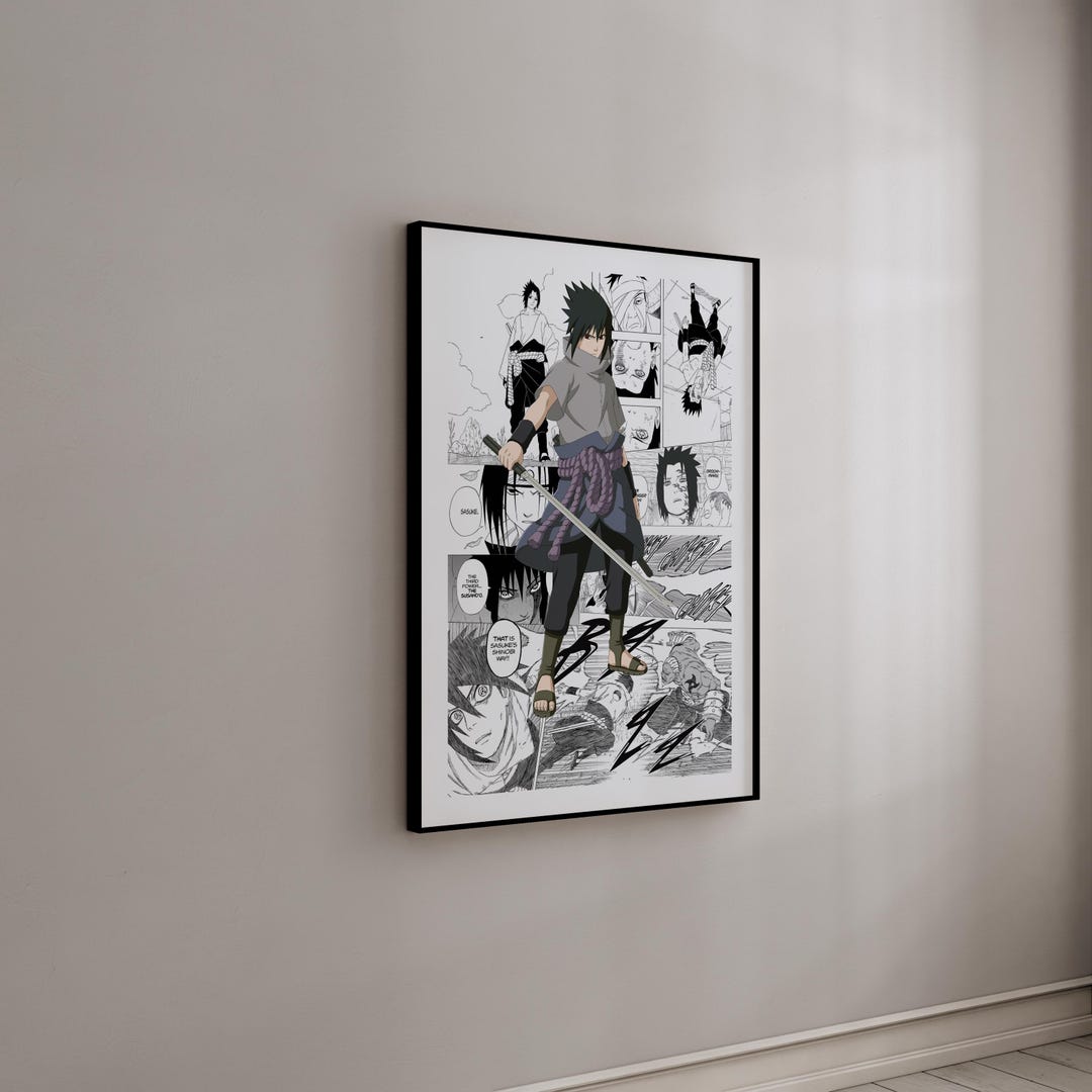 Manga Poster - Sasuke Uchiha - Curated Manga Panels - Digital Print - Etsy