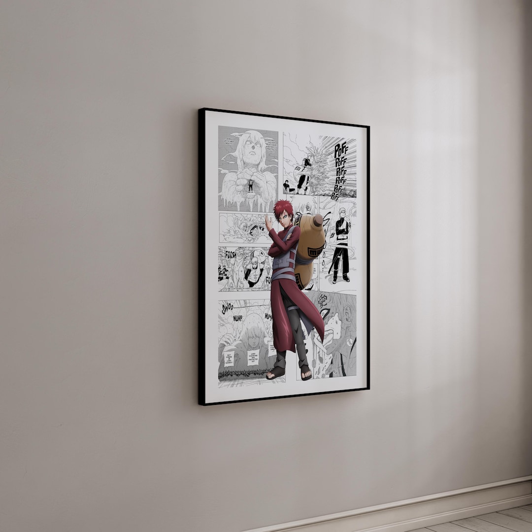 Manga Poster - Gaara - Curated Manga Panels - Digital Print - Etsy UK