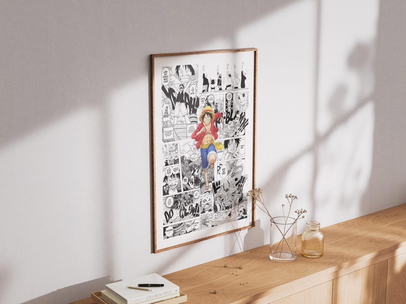 One Piece Manga Poster Monkey D. Luffy Curated Manga Panels - Etsy ...