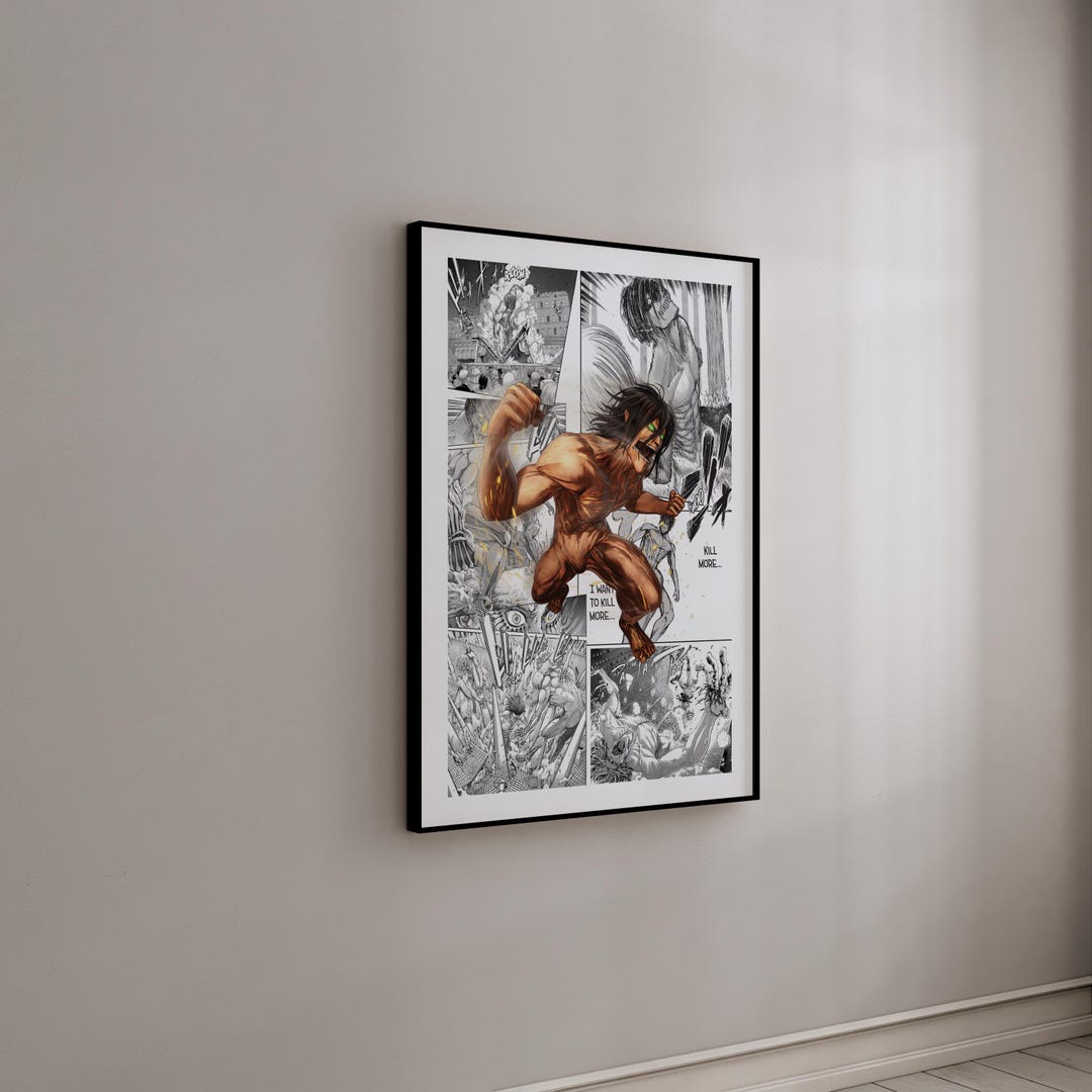 Attack on Titan Manga Poster - "attack Titan" Eren Yeager - Curated ...