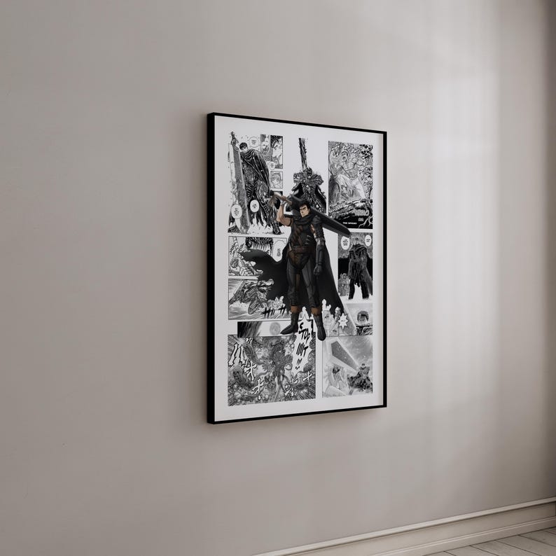 Manga Poster - Guts - Curated Manga Panels - Digital Print - Etsy