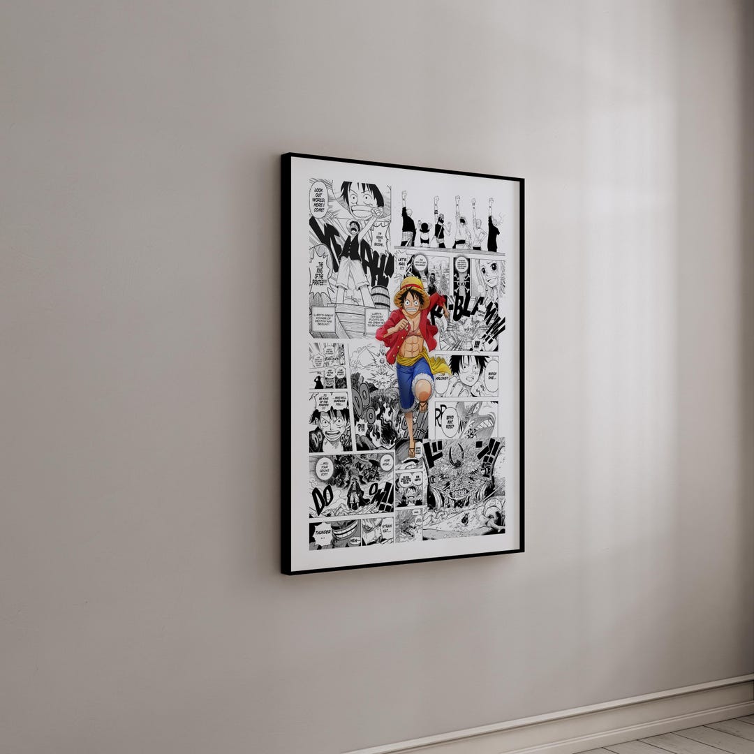 Manga Poster - Monkey D. Luffy - Curated Manga Panels - Digital Print ...
