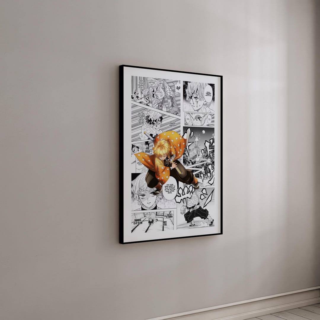 Manga Poster - Zenitsu Agatsuma - Curated Manga Panels - Digital Print ...