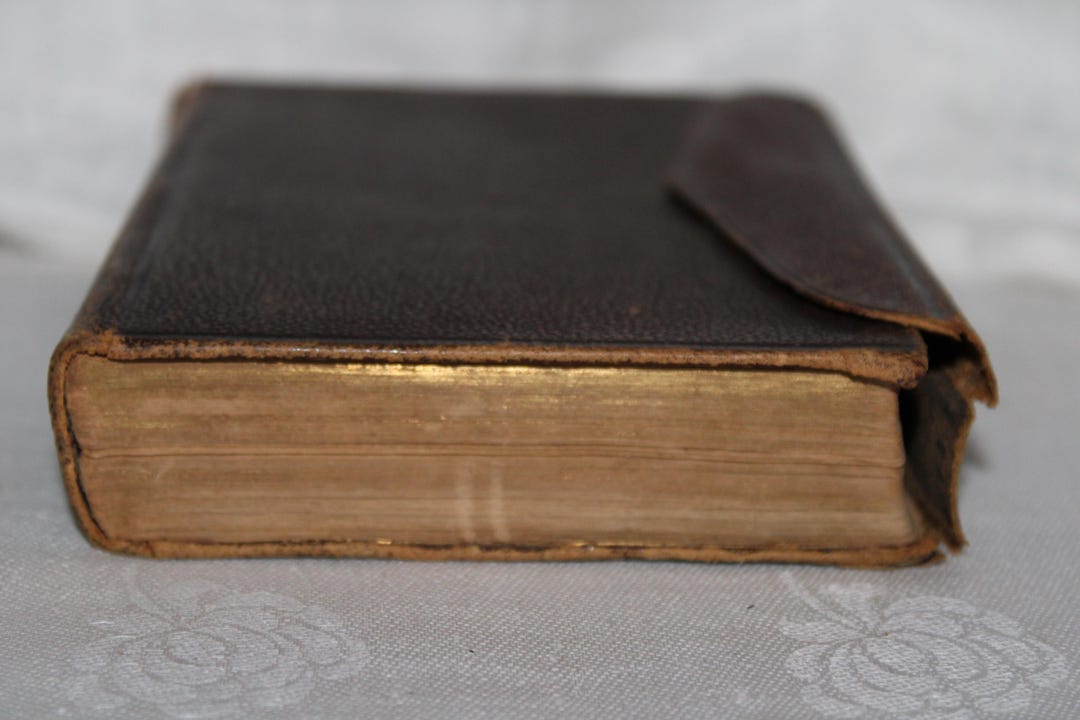 1870 Holy Bible Old and New Testament Leather Flap Cover Gilt Pages - Etsy