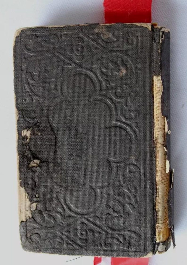Antique 1860 Pocket Bible 4.5" X3" New Testament American Bible Society ...