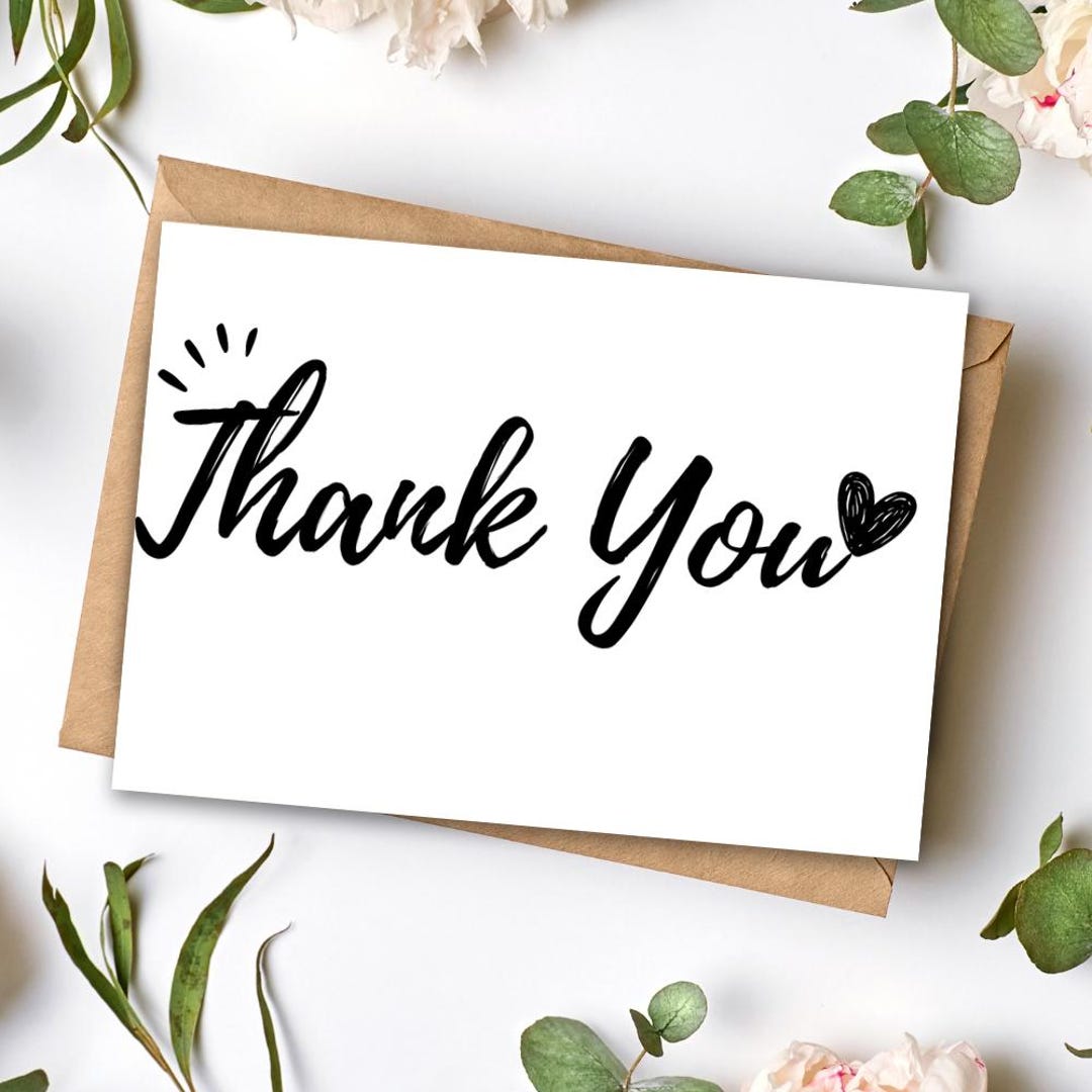 Stylish Thank You Card Printable | Elegant Stationery (5x7 PDF) - Etsy UK