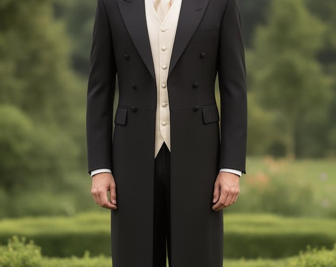 Vintage Man Black Tailcoat Size 54 / Sartoria Tailcoat / Man Tuxedo ...
