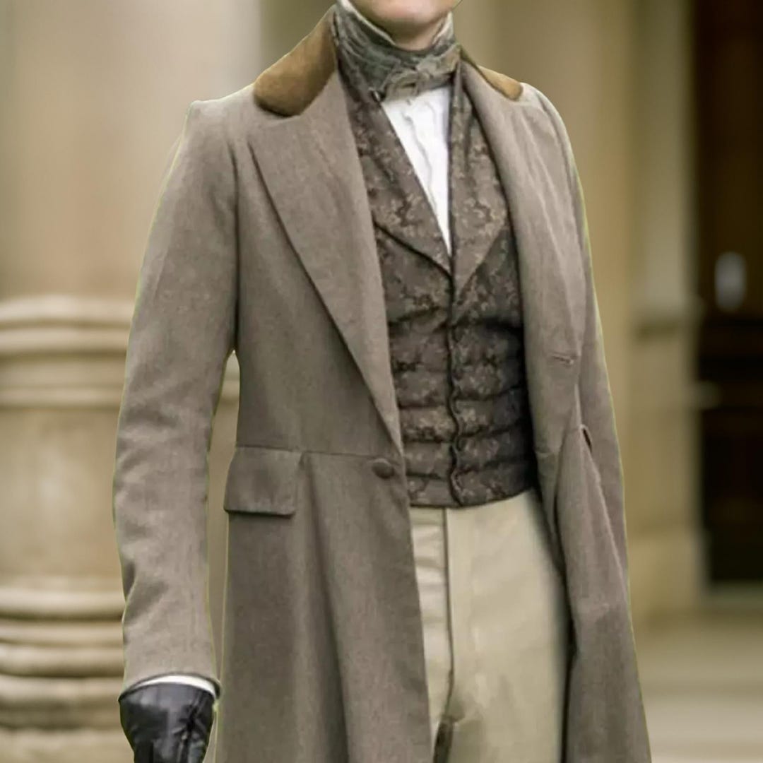 Men's Regency Wool Tailcoat Outfit: Brocade Vest & Breeches - Etsy