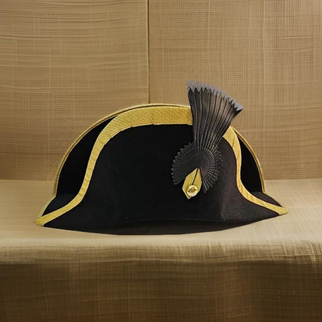 Men's Napoleon British Royal Navy Bicorne With Gold Trim Cocked Hat - Etsy