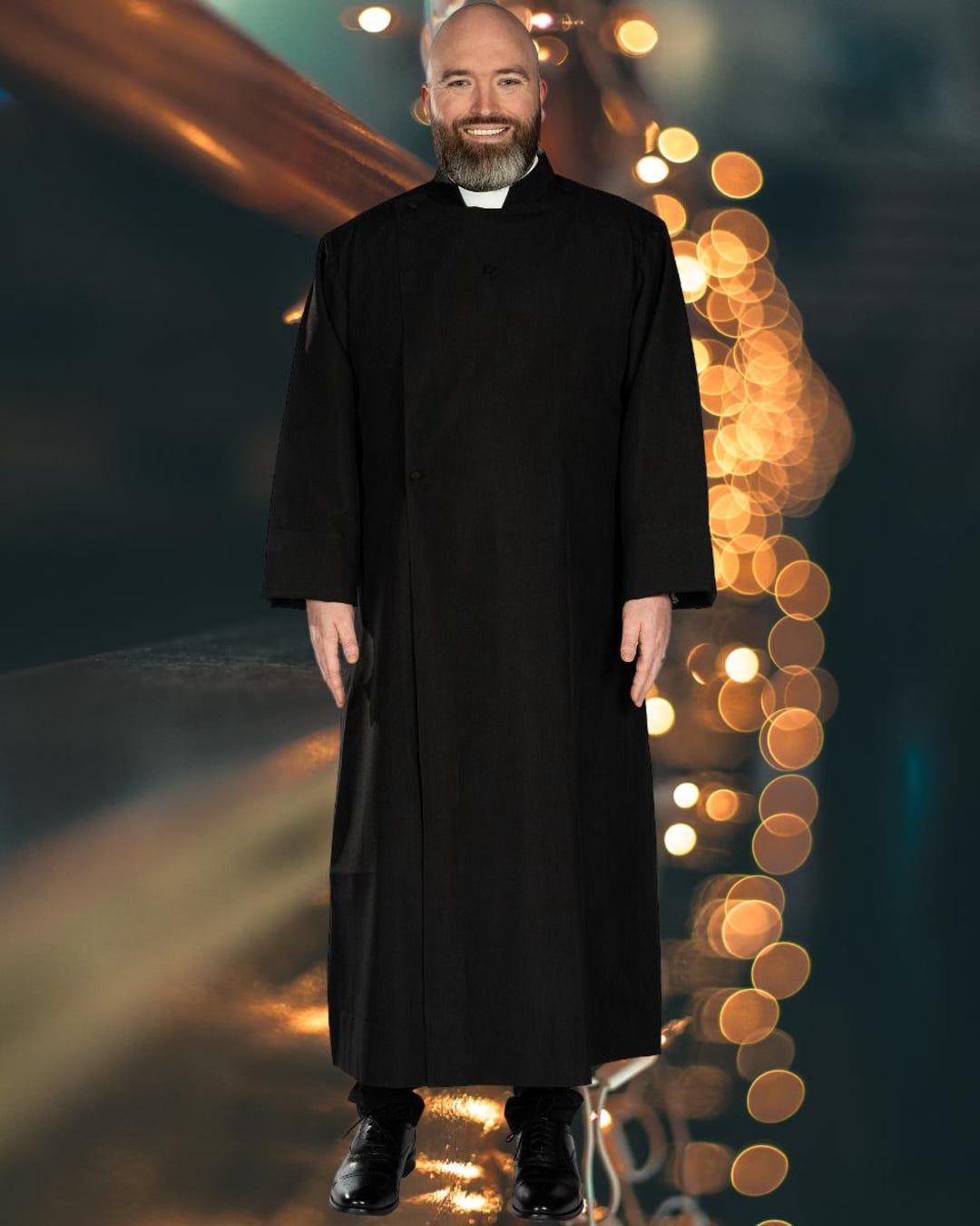 Men's Anglican Clergy Cassock Robe: Black Cotton Church Coat - Etsy