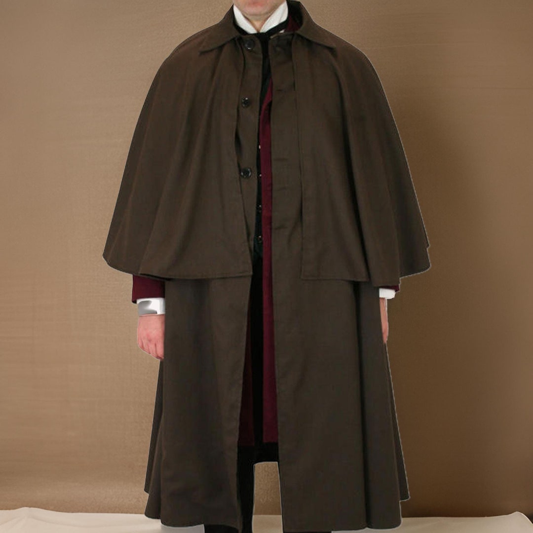 Men's Brown Wool Inverness Cape Coat: Duster Tailcoat - Etsy