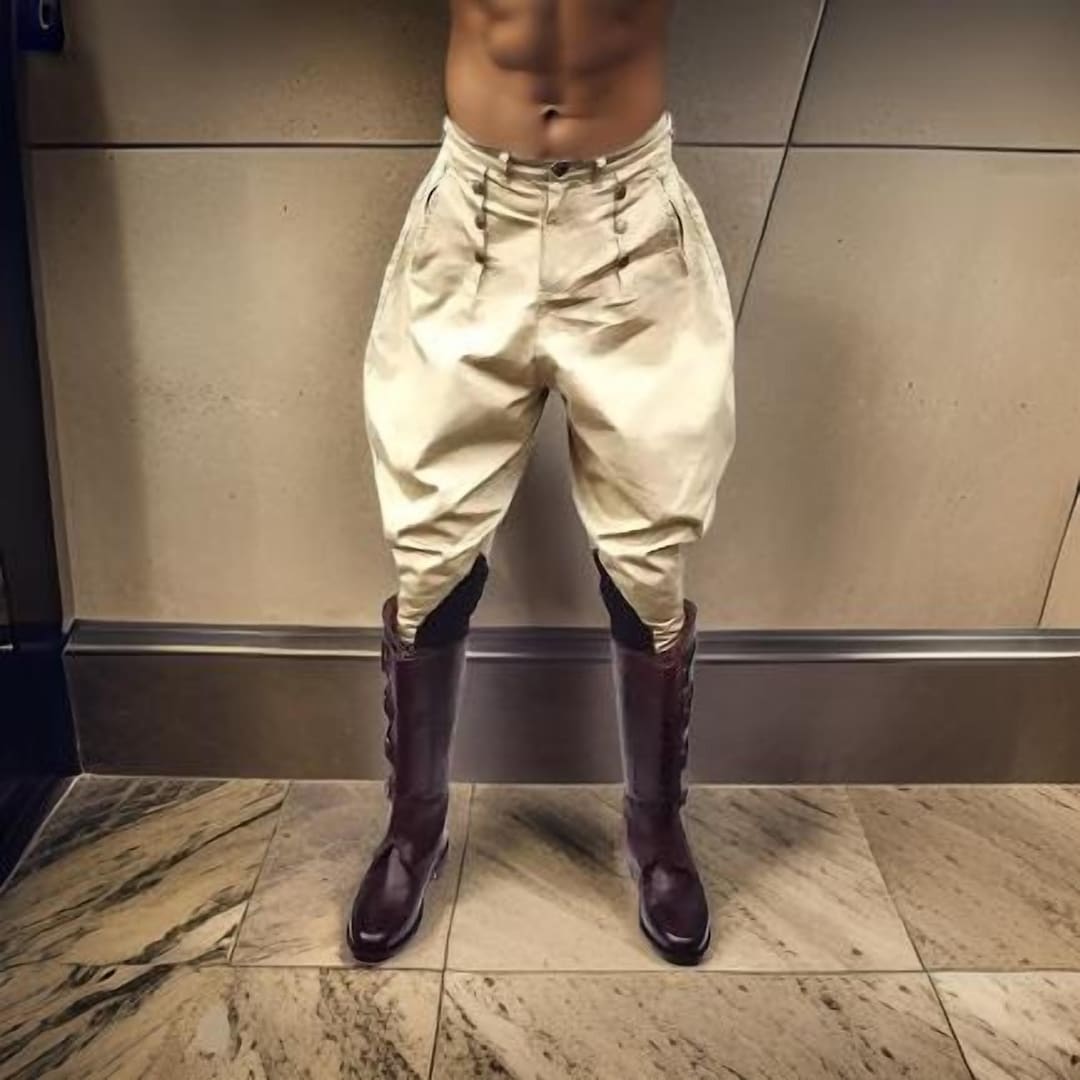 Men's Replica Khaki Jodhpurs British Indian Style Riding Pants Jodhpur ...