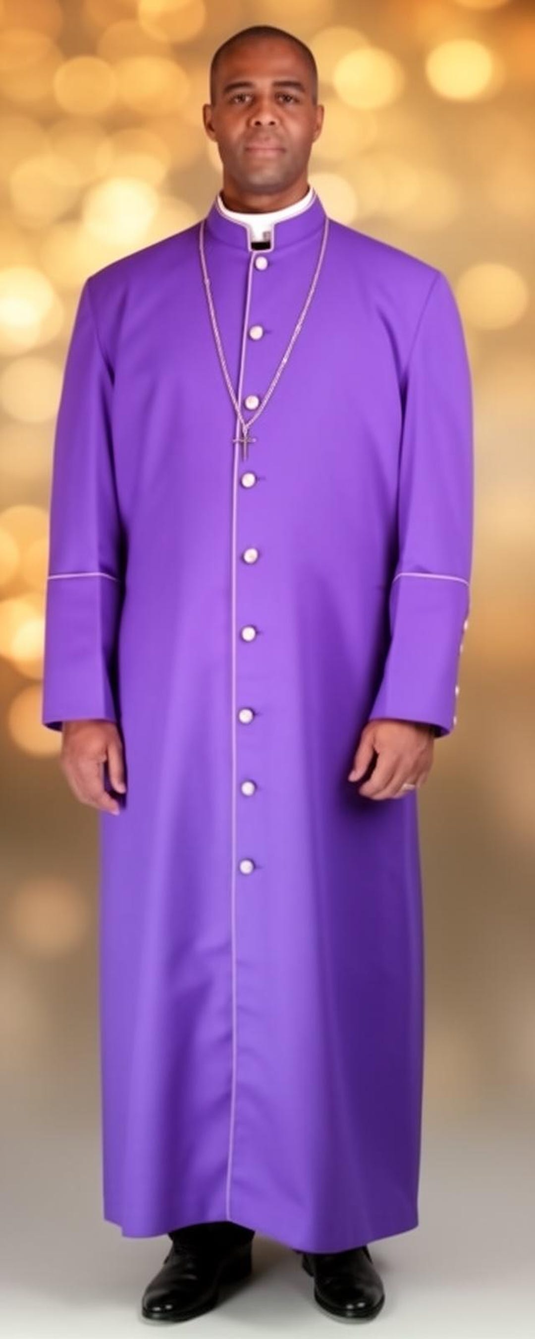 Men's Purple Clergy Robe: Gold Trim Church Cassock - Etsy