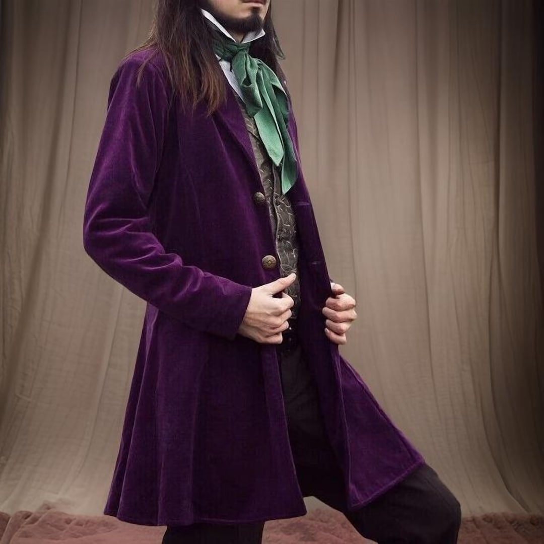 Handmade Purple Velvet Frock Coat: Mens Victorian Steampunk Jacket - Etsy