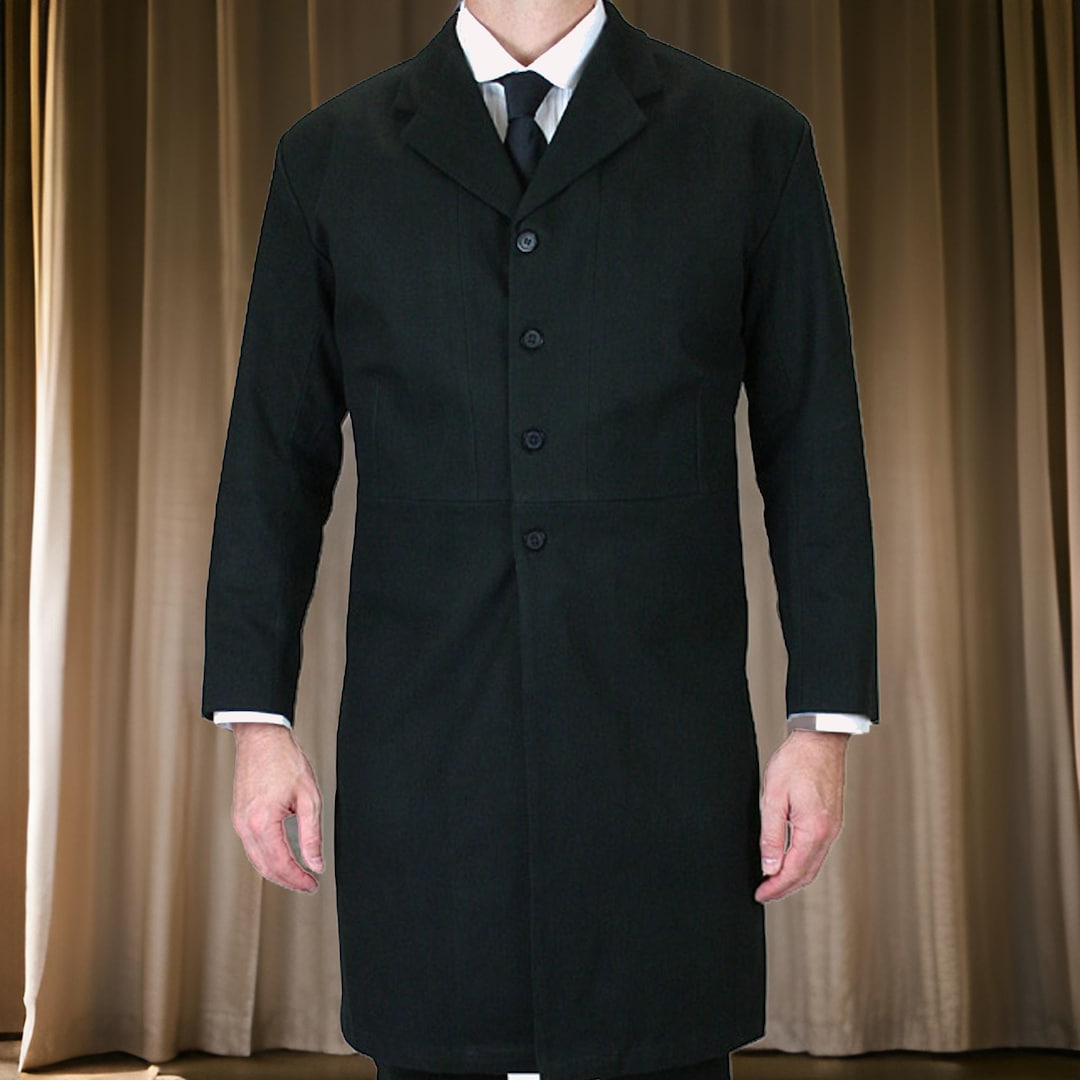 Men’s Long Coat Black Long Frock Jacket Tail Coat Goth Steampunk ...