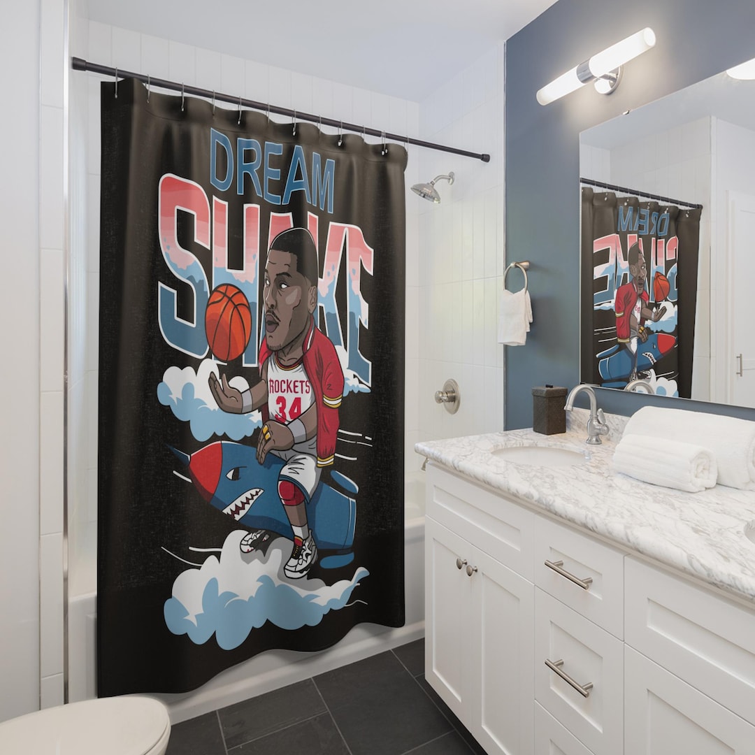 Basketball Shower Curtains - NBA Fans Bathroom Decor, Houston Rockets ...