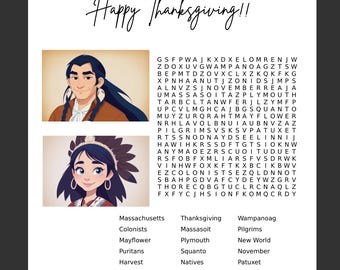 Printable Thanksgiving Crossword Activity Worksheet. Key Terms ...