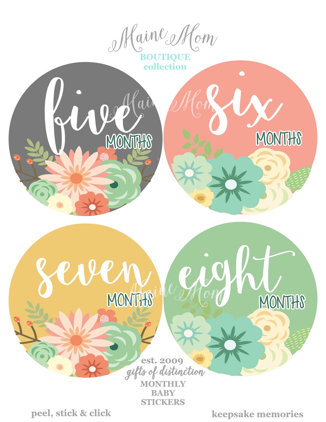 FREE GIFTS Baby Girl Month Stickers / Monthly Baby Stickers / - Etsy