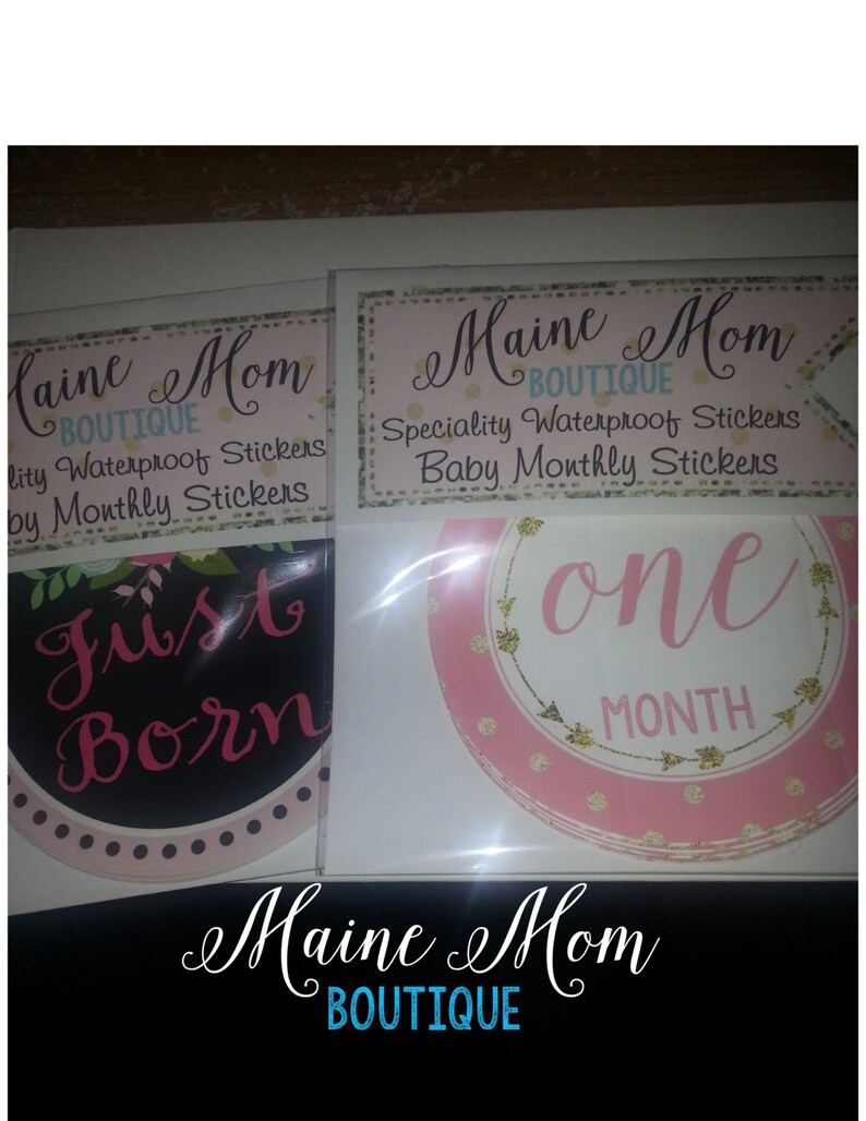 FREE GIFTS Baby Girl Monthly Stickers Month Baby Stickers - Etsy