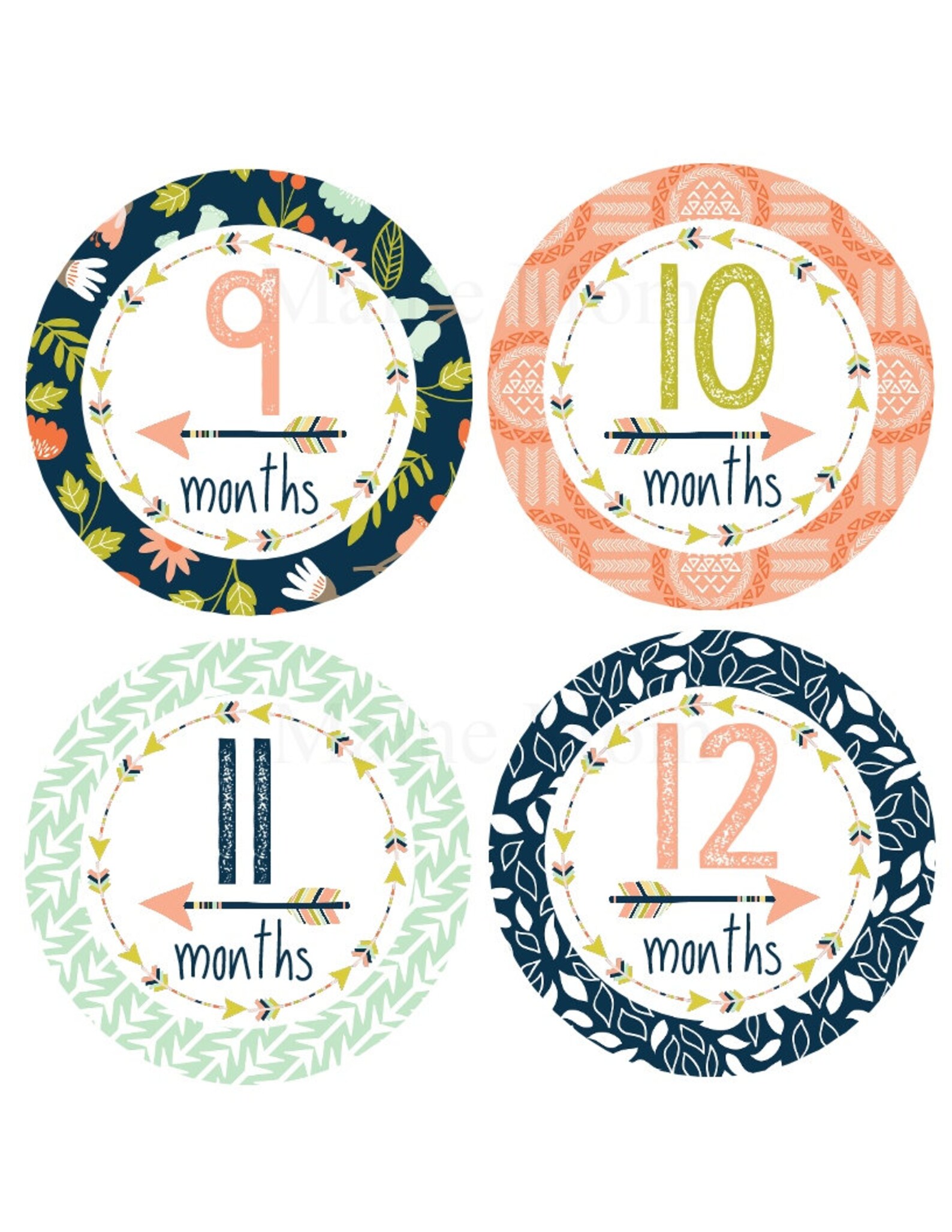 FREE GIFTS Baby Girl Monthly Stickers Month Baby Stickers - Etsy