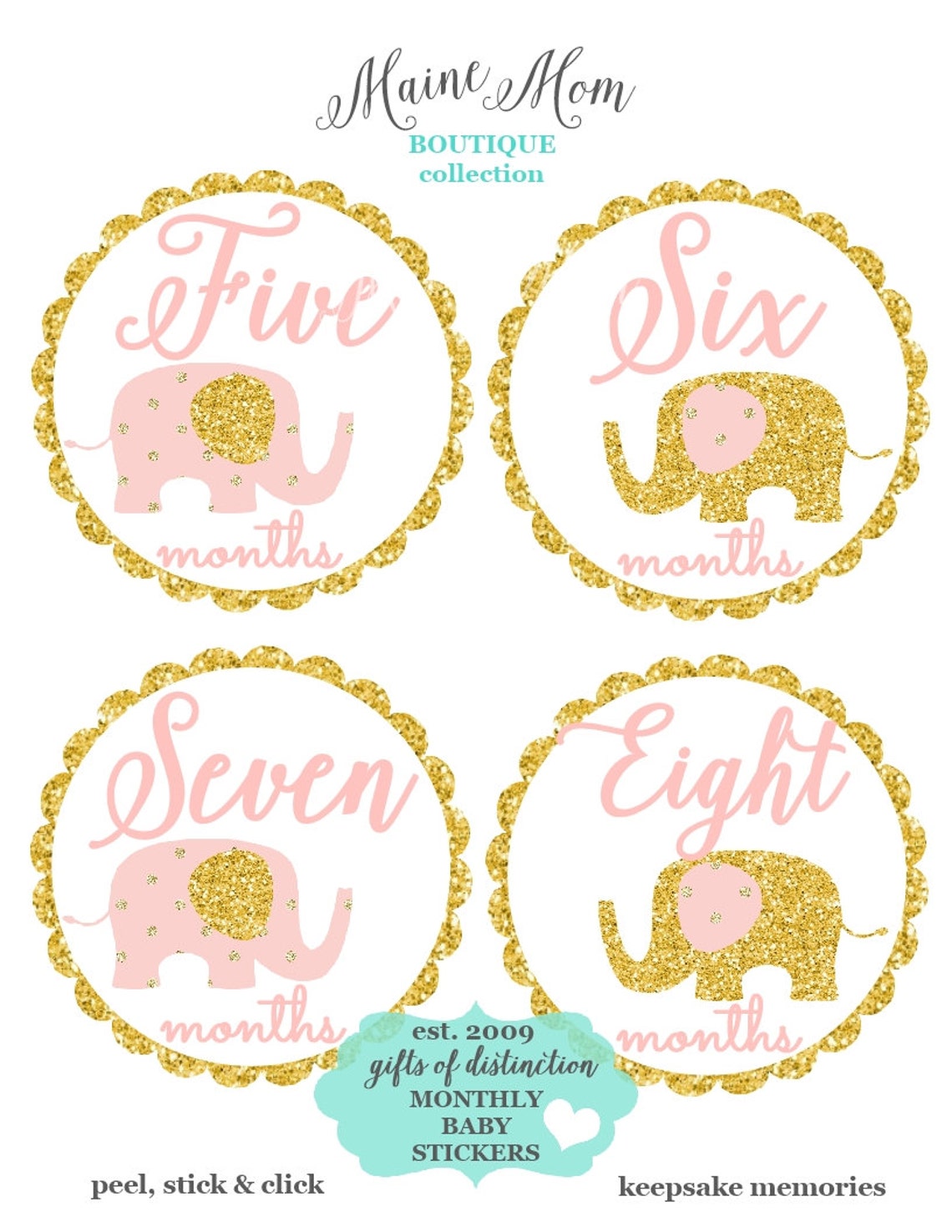 FREE GIFTS Baby Girl Monthly Stickers Baby Month Stickers - Etsy