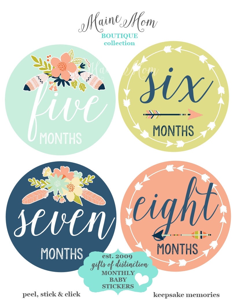FREE GIFTS Baby Girl Monthly Stickers Baby Baby Girl Month | Etsy