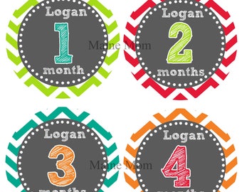 Baby Month Stickers Monthly Baby Stickers Monthly Bodysuit Sticker ...