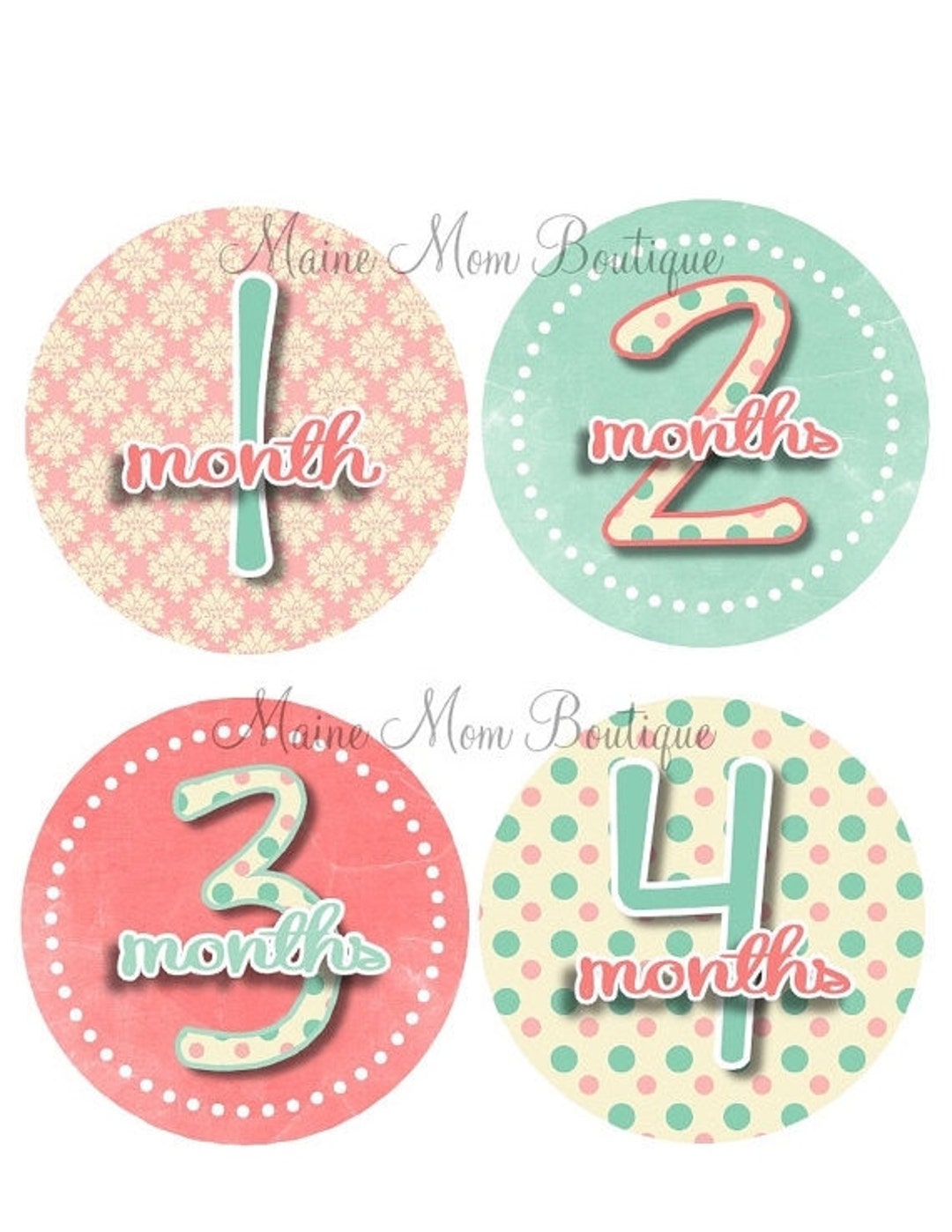 FREE GIFTS Baby Girl Monthly Stickers, Baby Month Sticker, Baby Shower ...