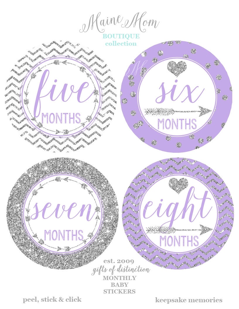 FREE GIFTS Baby Girl Monthly Stickers Baby Month Stickers - Etsy
