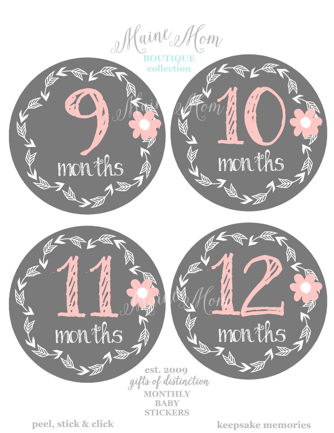 FREE GIFTS Baby Girl Month Stickers Monthly Baby Girl - Etsy