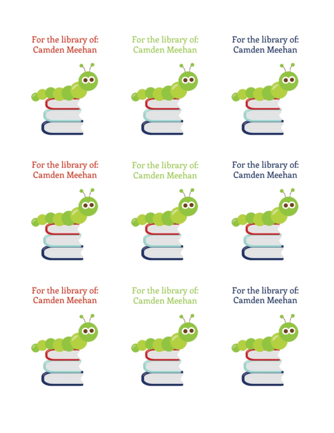 Personalized GIFT Book Plate Label Custom Baby Shower Favor Birthday ...