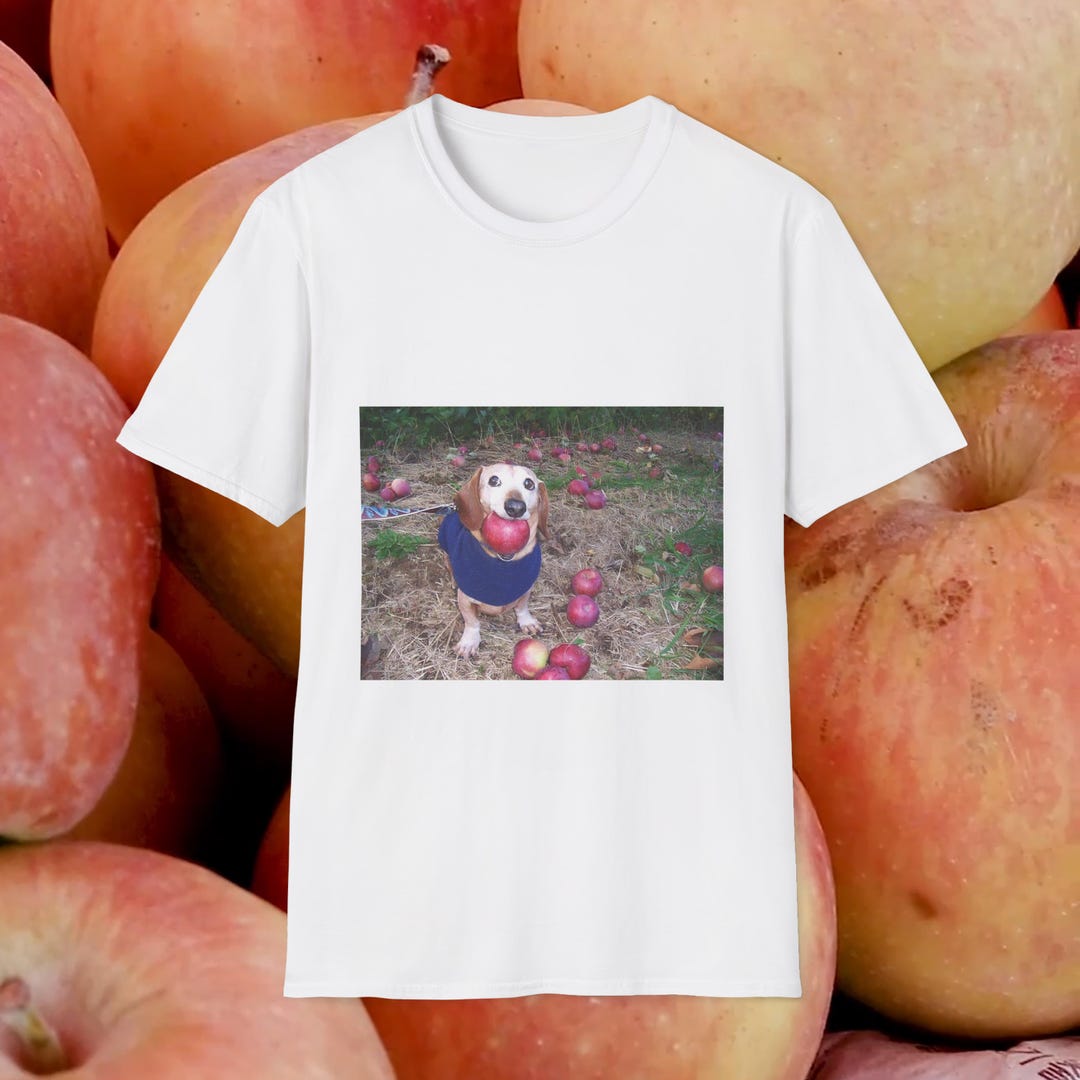 Apple Dog Meme T-shirt, Funny Dog With Apple Brainrot Shirt, Cursed AI ...