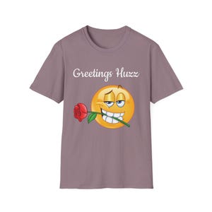 Greetings Huzz Romantic Emoji Meme T-shirt, Bruzz Goofy Emoji Shirt ...