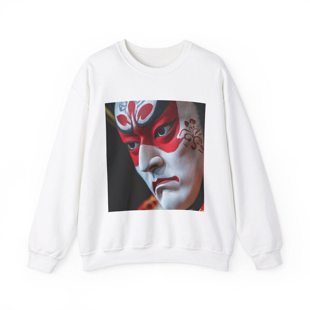 Kabuki Actor Makeup Face Unisex Sweatshirt, Japanese Theatre Costume ...