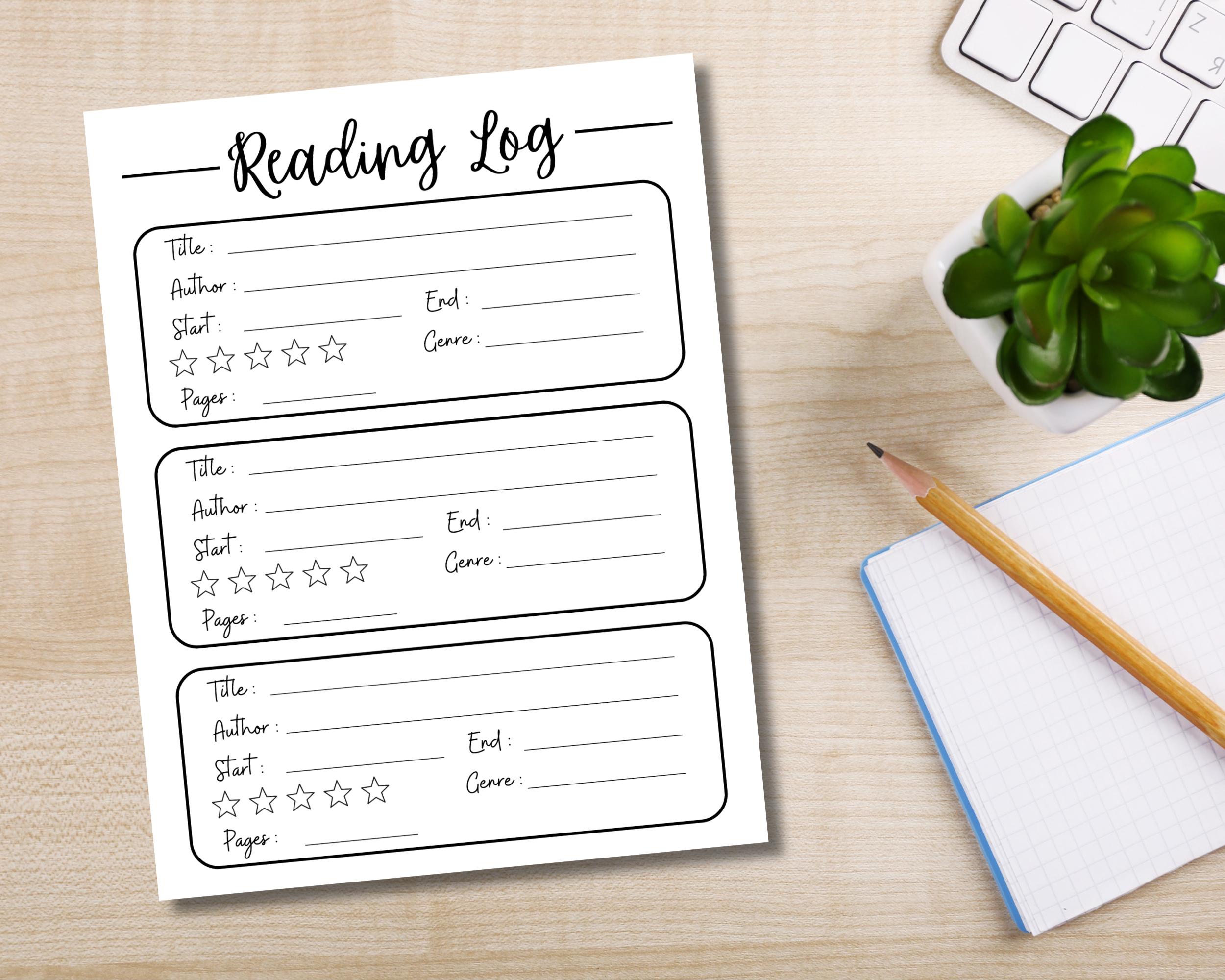 Printable Reading Logs, Reading Tracker, Book Tracker, Book Log ...
