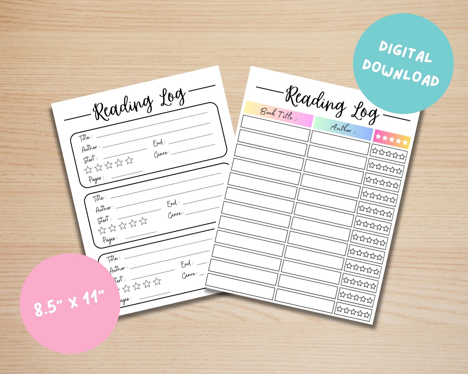 Printable Reading Logs, Reading Tracker, Book Tracker, Book Log ...