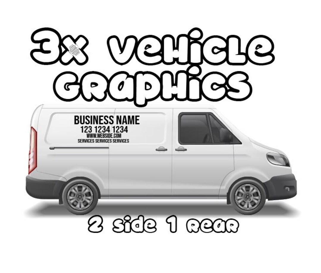 Van Lettering Decals Logo Vinyl Package for Business Van Car RV Large ...